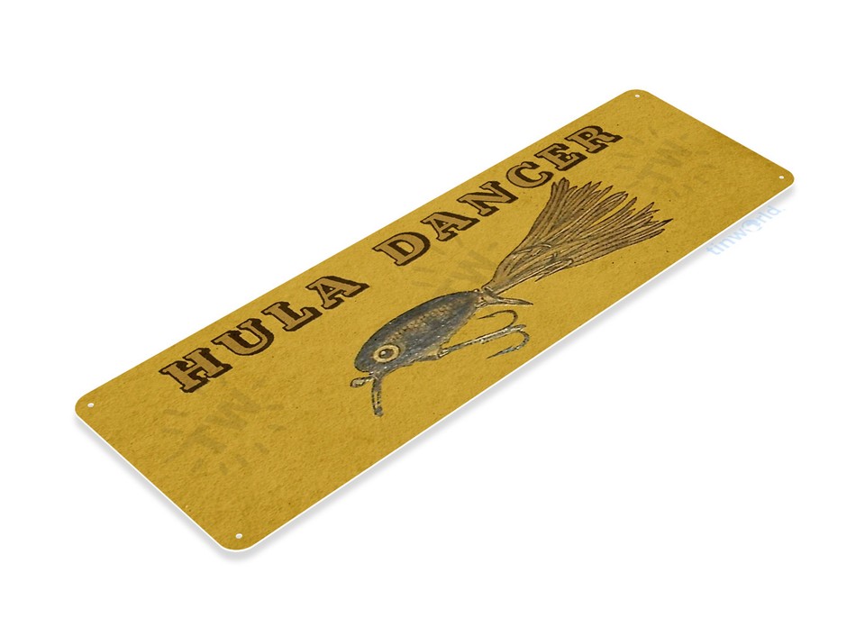 Hula Dancer Lure Fishing Sign, Bait, Tackle, Fish, Tin Sign B824 | eBay