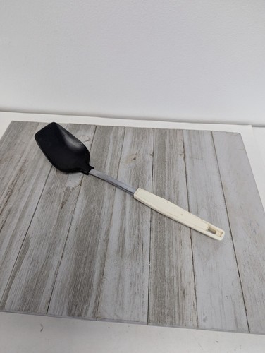 Vintage Solid Serving Spoon White Nylon Handle 12" Black Head Metal Shaft | eBay