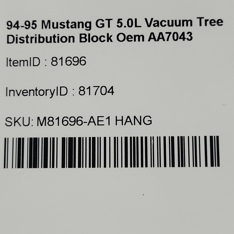 94-95 Mustang GT 5.0L Vacuum Tree Distribution Block Oem AA7043 | eBay