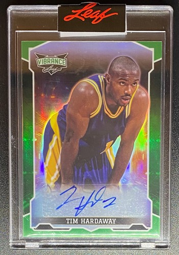2022 Leaf Vibrance Tim Hardaway #BA-TH1 Prismatic Green Autograph 7/15 ...
