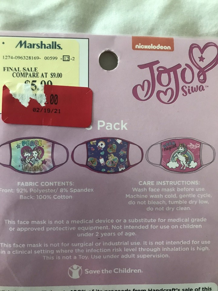 kids Jo Jo Silva masks washable | eBay
