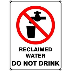 RECLAIMED WATER DO NOT DRINK - SELF ADHESIVE STICKER / DECAL / SIGN ...