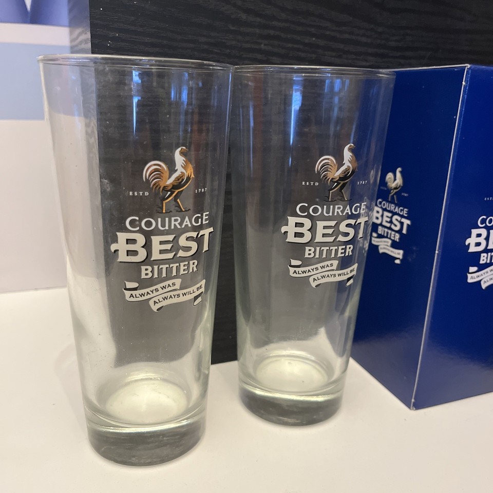 Courage Best Bitter Pint Glasses New in Box X 2 | eBay UK