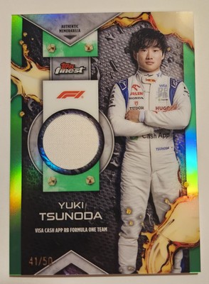 2024 F1 Topps Finest Formula Yuki Tsunoda Liquid Gold Green Relic 41/50 ...