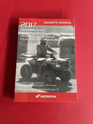 2017 Owners Manual Honda Foreman | eBay