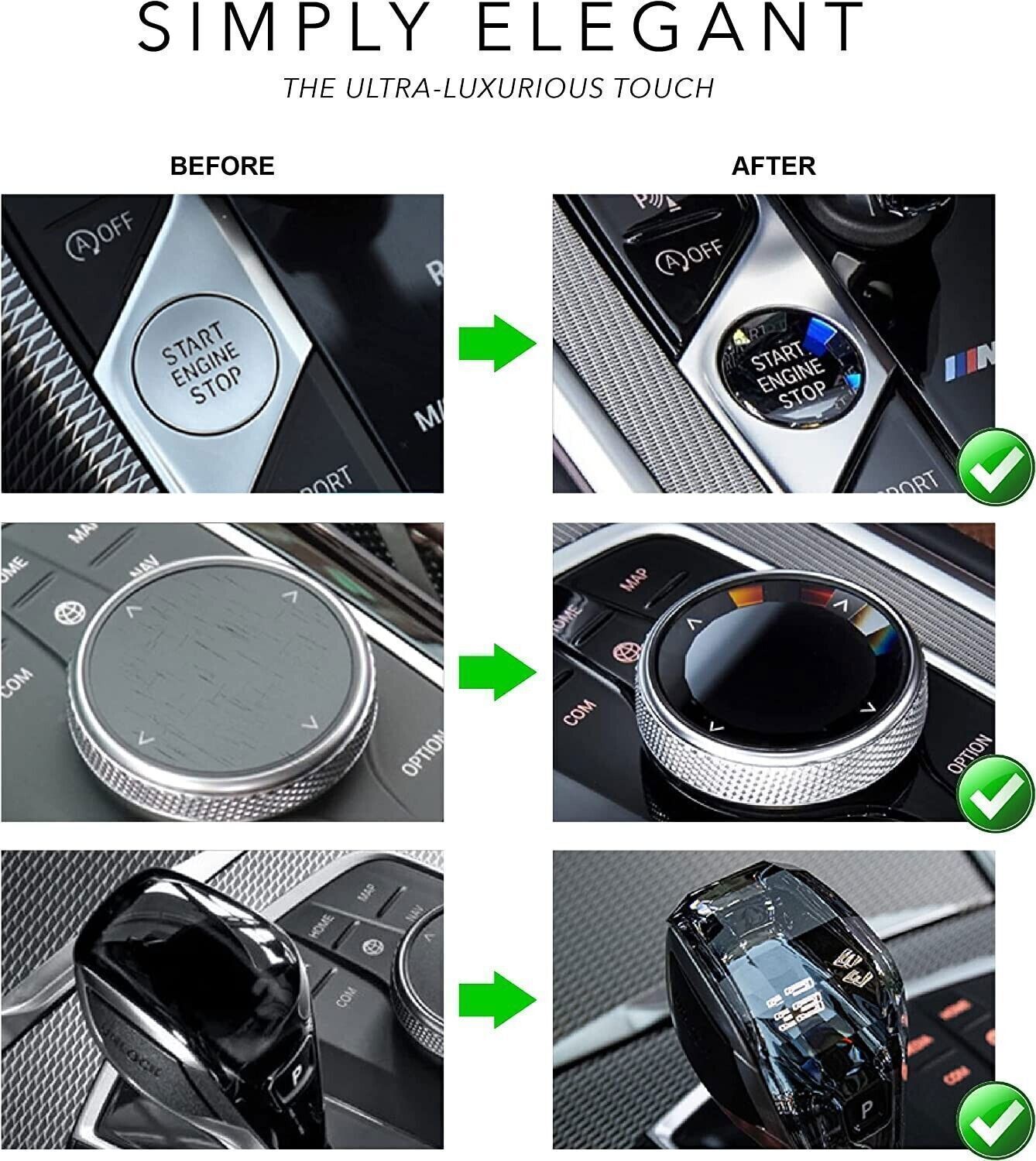 Crystal Central Console Gear Shift Knob Multi-Media Fits for BMW X6 G06 2020-23 | eBay