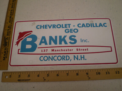 BANKS GEO CONCORD CAR DEALER NEW HAMPSHIRE PLASTIC BOOSTER FRONT ...