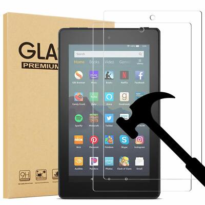2 Pack Tempered Screen Protector For Amazon Kindle Fire 7"/ HD 8"/ HD ...