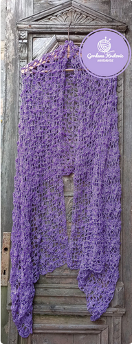 Handmade Crocheted Purple Shawl Silver Thread Formal Cotton | eBay