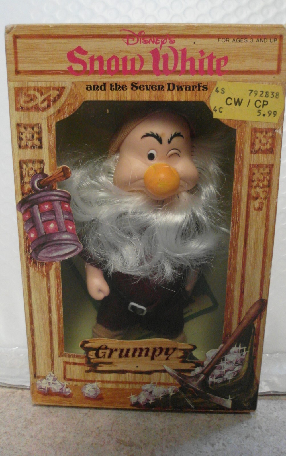 Rare Vintage BIKIN GRUMPY DOLL 6.5" WALT DISNEY SNOW WHITE AND THE ...