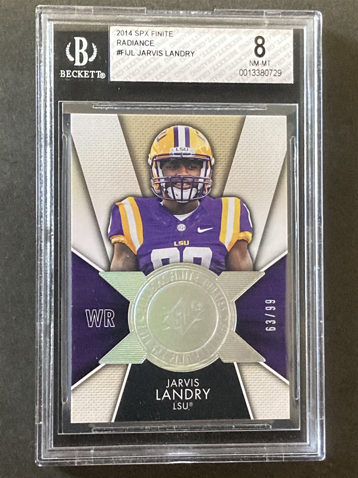 2014 SPx Finite Jarvis Landry RC Radiance #/99 NM-Mint BGS 8 | eBay