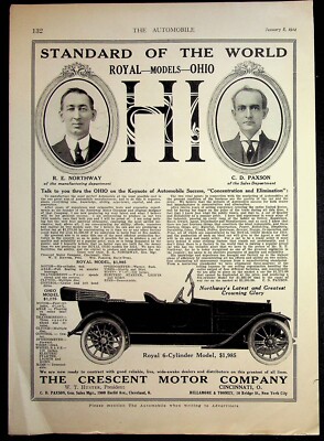 Crescent Motor Company Cincinnati Ohio 1914 Automobile Ad Royal 6 ...