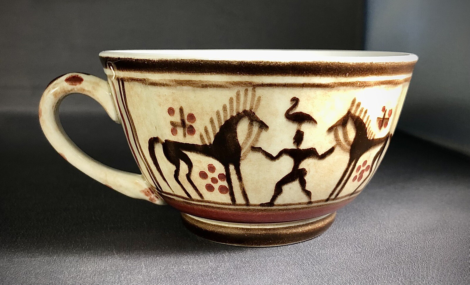 Keramikos Cup and Saucer, ancient Greco/Roman pattern, Vintg., hand ...