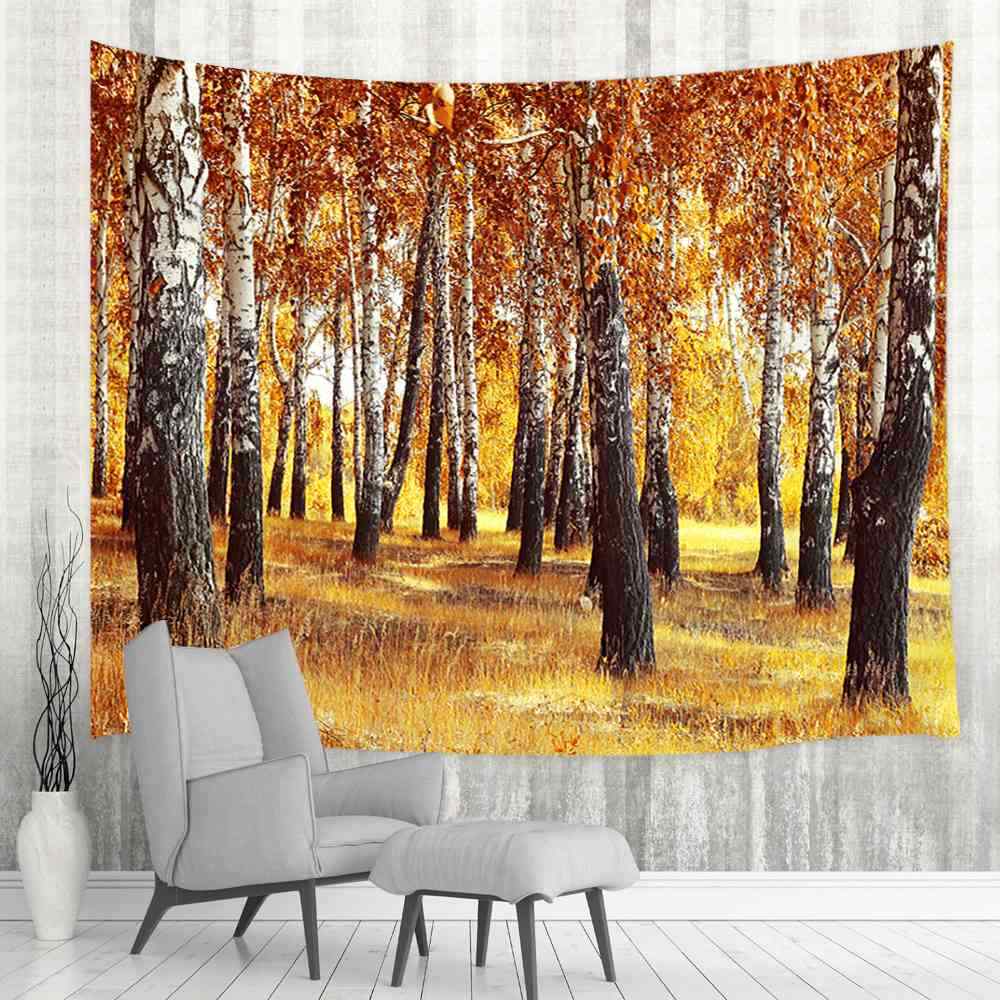 Extra Large Tapestry Wall Hanging Nature Autumn Woods Fabric Art Room ...