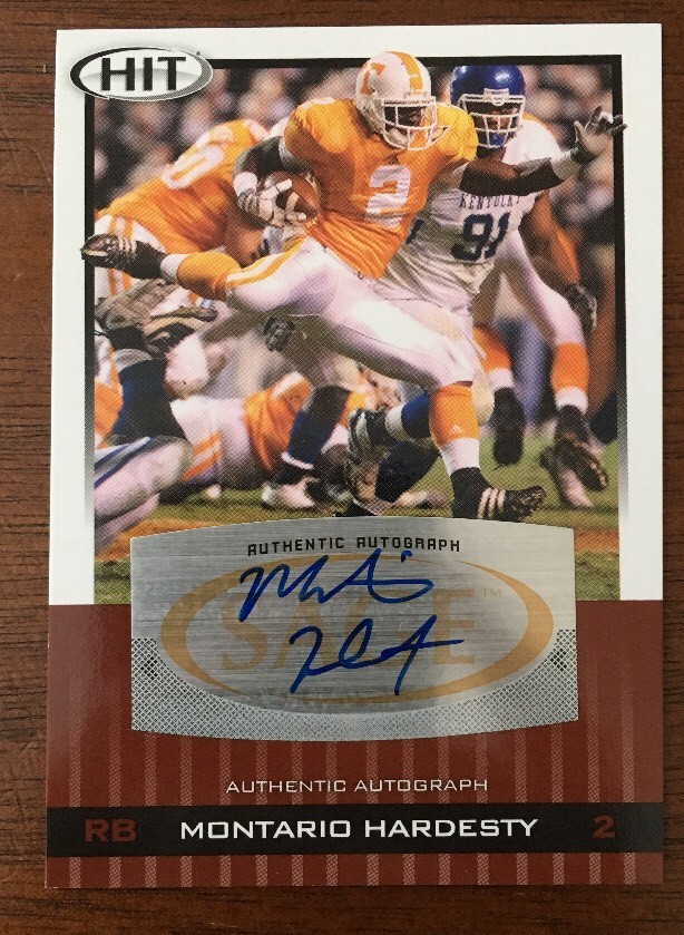 MONTARIO HARDESTY 2010 SAGE AUTOGRAPHED SIGNED AUTO FOOTBALL CARD A58 ...