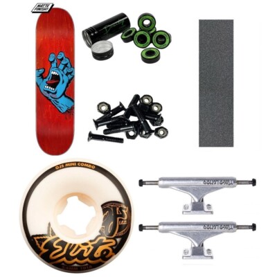 Santa Cruz Screaming Hand Red 8.0 Custom Complete Skateboard Assembled ...
