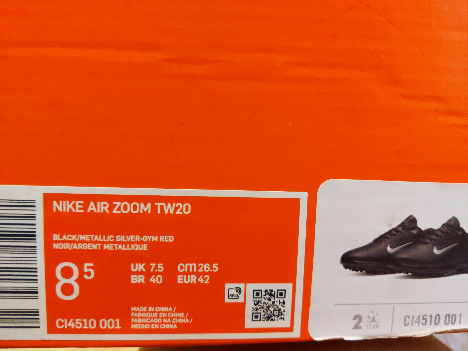 Nike Air Zoom TW20 Tiger Woods Triple Black CI4510 001 Golf Shoes Size ...