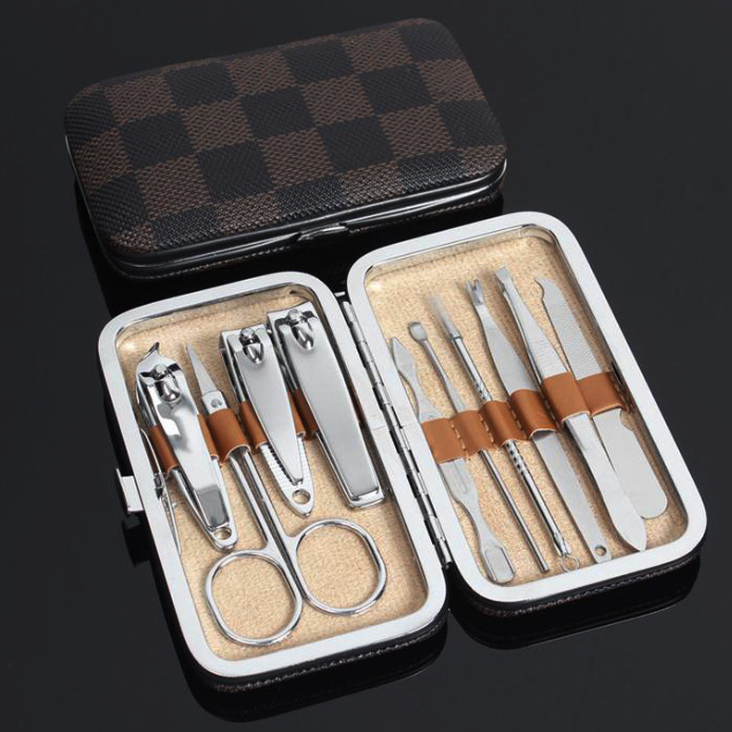 10Pcs/Set Stainless Grooming Nail Clippers Kit Knife Cuticle Pedicure ...