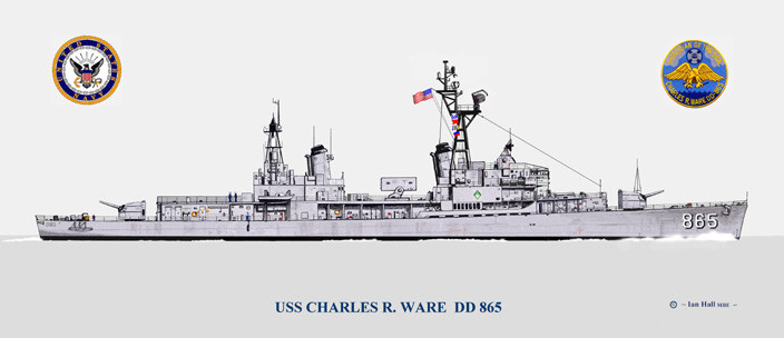 USS Charles R Ware DD-865 in 60s Print US Navy | eBay