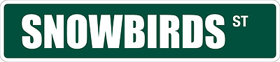 *Aluminum* Snowbirds 4" x 18" Metal Novelty Street Sign SS 3319 | eBay