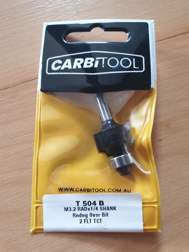 Carbitool 2 Flute 1/8" - 3.2mm Radius Rounding Over Bit w/ Bearing ...