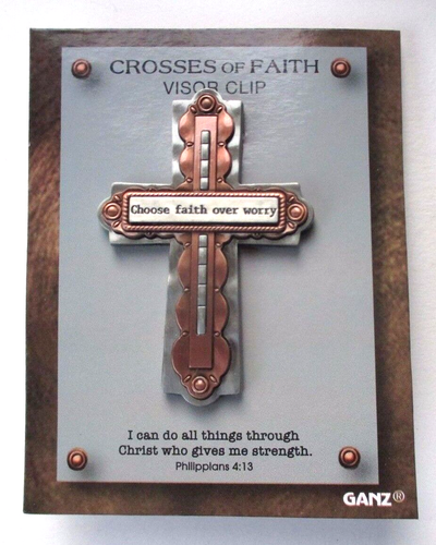 Z1 Be joyful patient and faithful CROSSES OF FAITH CROSS Car VISOR CLIP ...