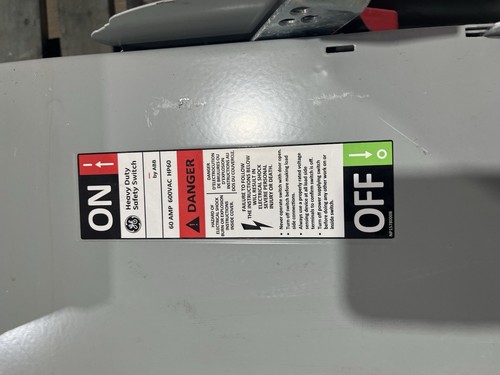 GE THN3362 3 Pole 60 Amp 600 Volt Non Fusible NEMA 1 Indoor Disconnect ...