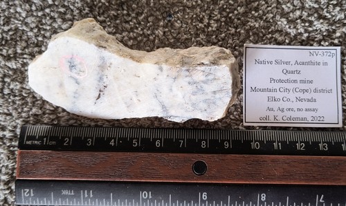 Native Silver, Acanthite, Quartz, Protection mine, Mountain City (Cope ...