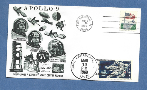 APOLLO 9 LAUNCH & SPLASHDOWN MAR 3,13,1969 CAPE ORBIT SPACE COVER NASA | eBay