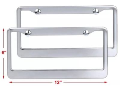 2 Pack Stainless Steel Chrome License Plate Tag Frame Reflector Cover ...