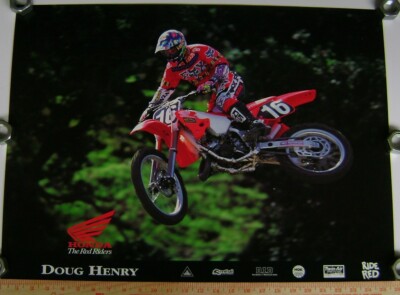 1993 DOUG HENRY HONDA - THE RED RIDERS POSTER Vintage Motocross CR125R ...