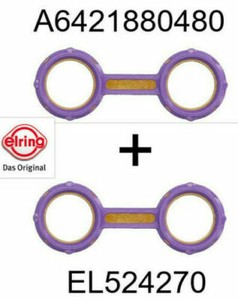 2 X New ELRING Mercedes OM642 Oil Cooler Gasket Sealing Ring Set ...