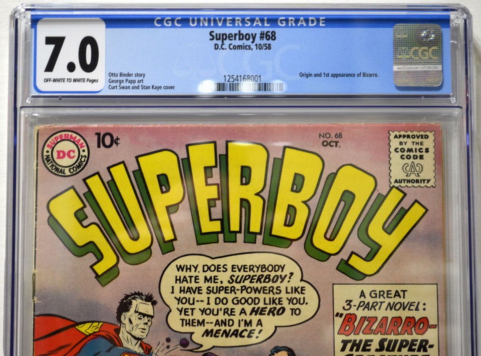 SUPERBOY #68 CGC 7.0 1958 Silver Age Key DC Origin & 1st App BIZARRO | eBay