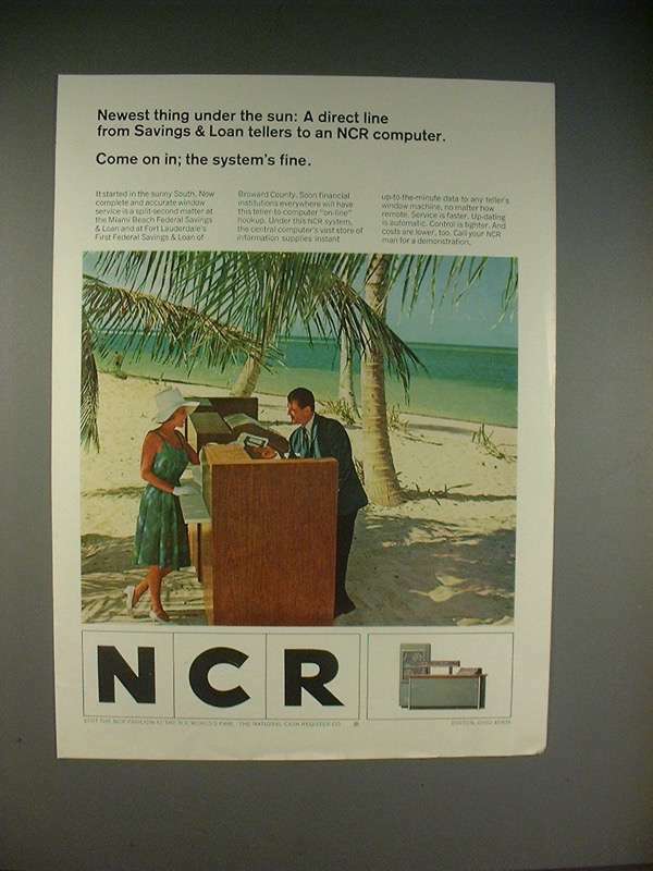 1965 NCR Computer Ad - Direct Line from Savings & Loan | eBay