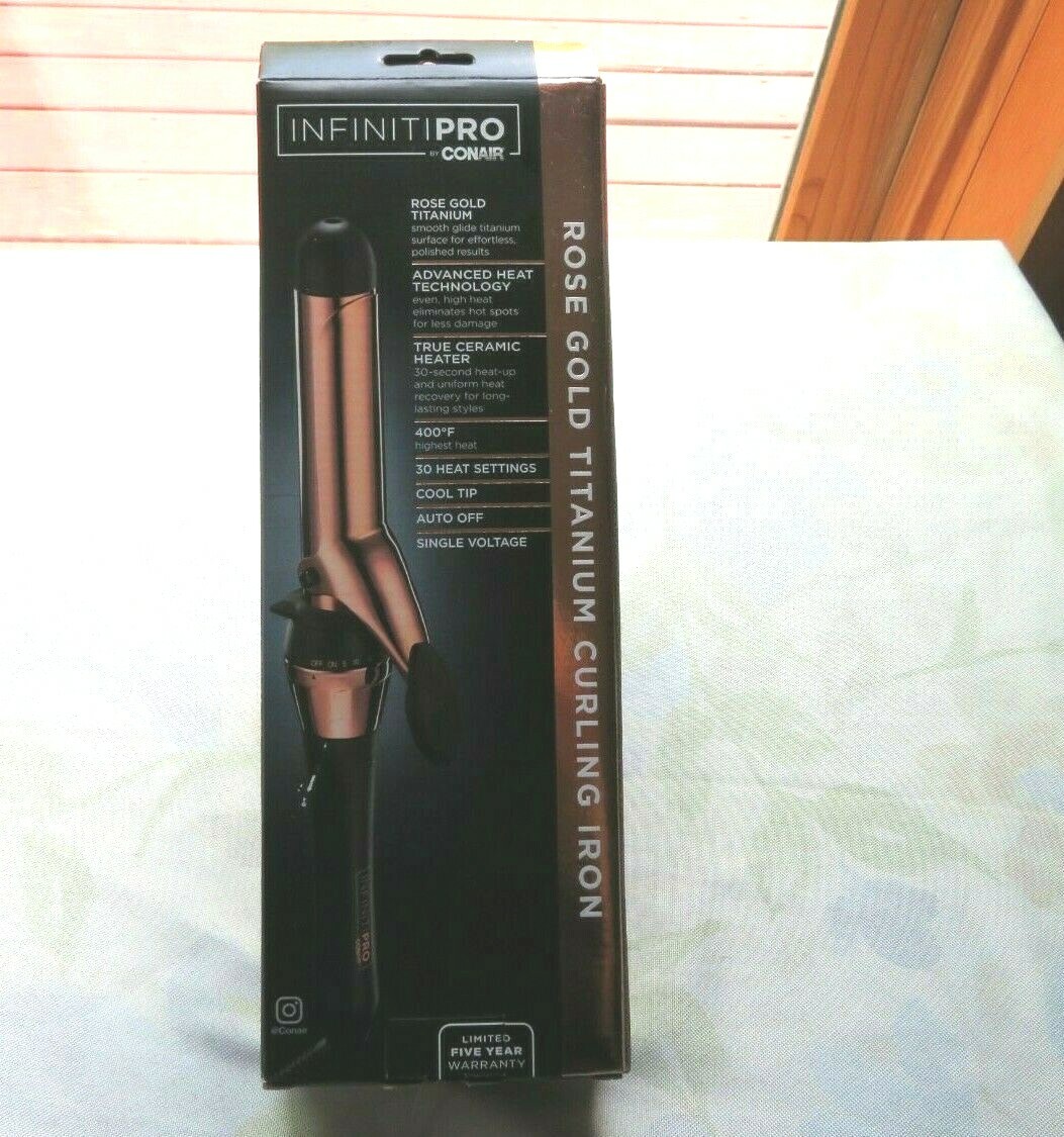 Infiniti Pro By Conair Rose Gold Titanium Curling Iron Soft Curls 1 1/4 ...