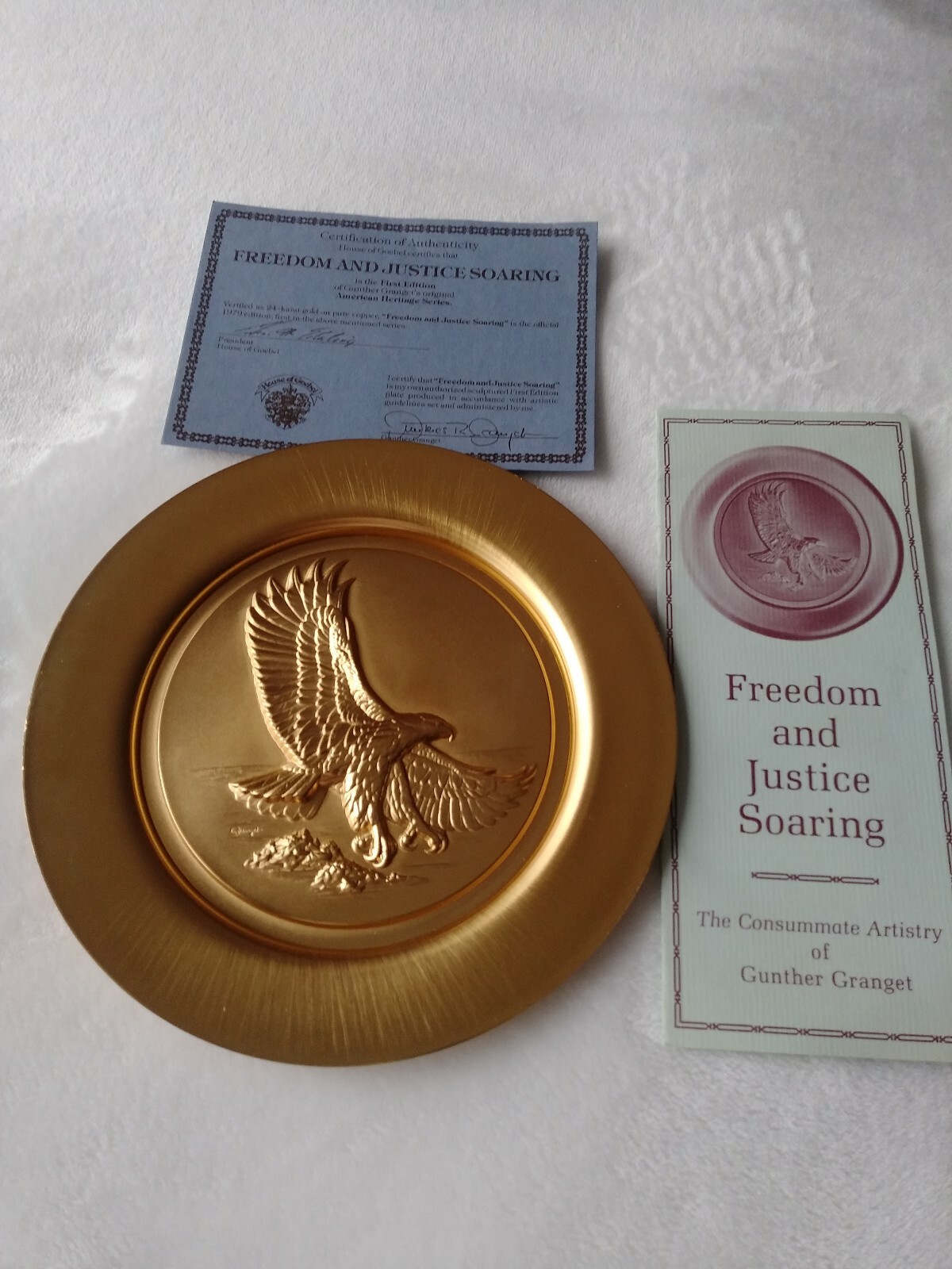 PLATE 'FREEDOM AND JUSTICE SOARING' FIRST EDITION 1979 BY G. GRANGET ...