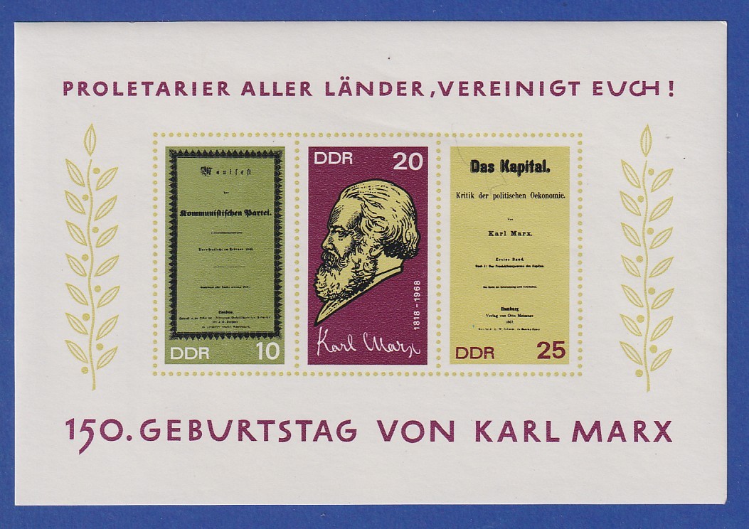 DDR 1968 Karl Marx Mi.-Nr. Block 27 postfrisch ** / MNH | eBay