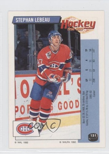 1992-93 Panini Album Stickers Stephan Lebeau #151 | eBay