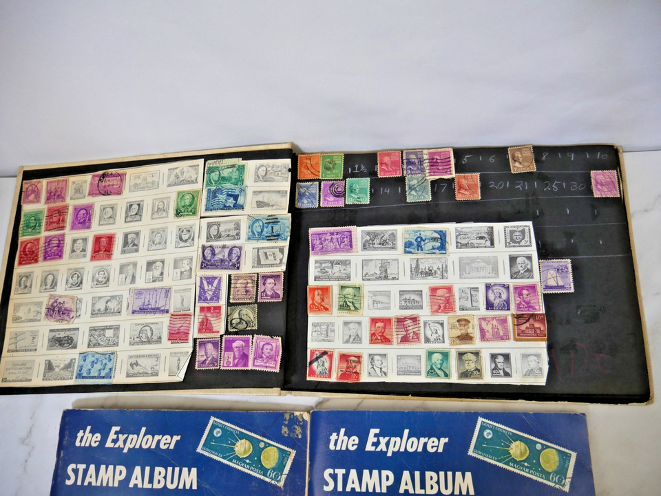 The Explorer Stamps Album Book (2) Postage Stamps of the World Vintage ...