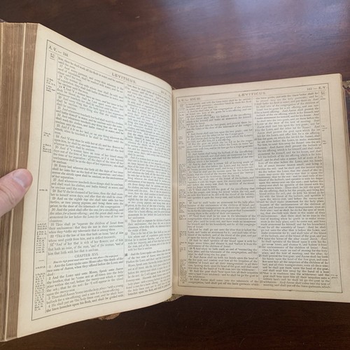 1886 The Holy Bible. Parallel-Column Edition. Large Oversized Leather ...