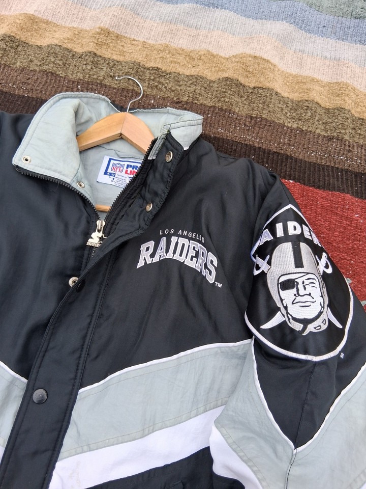 Vintage Las Vegas Raiders Starter Puffer Coat Medium 90s NFL Football ...