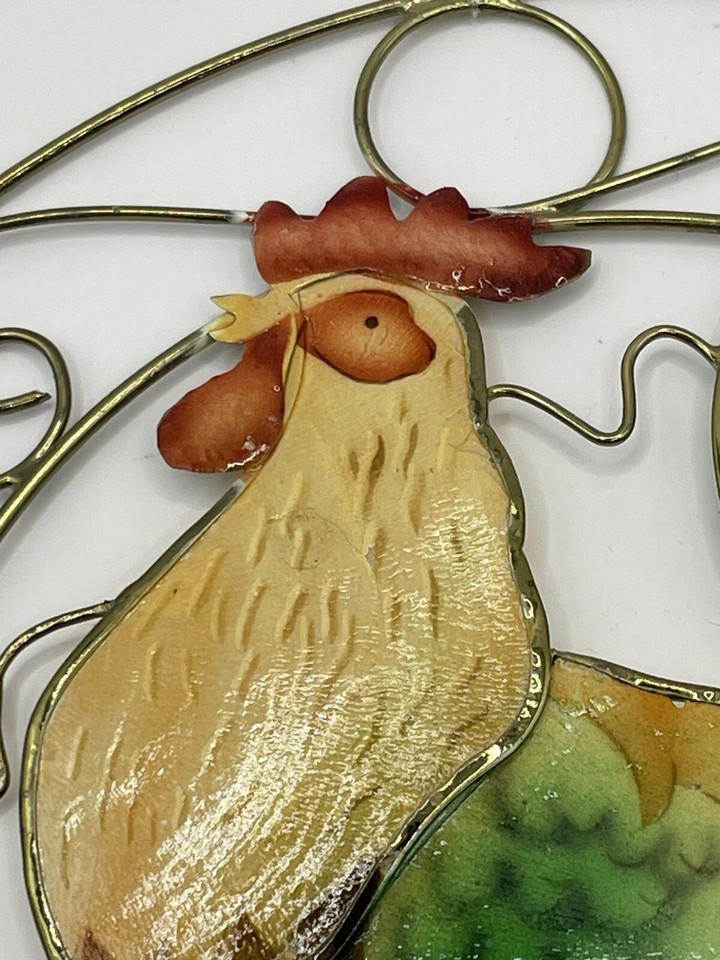 Coquina Shell Roster On A Wire Frame Painted Metal Wall Window Art VTG ...