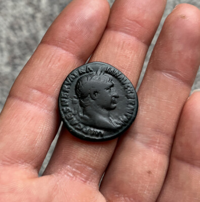 EMPEROR TRAJAN Ancient Roman Coin AE As 101-3AD VICTORY SHIELD SPQR ...