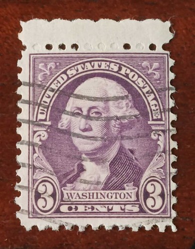 Rare 1932 US 3 Cent George Washington Stamp Purple w/Black Eyes Cancel ...
