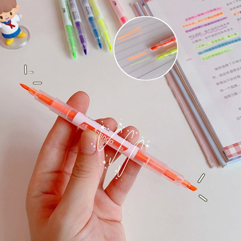 3/6Pcs/Set Double Headed Fluorescent Pen Markers Pens School Office ...