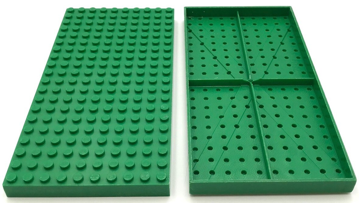 Lego 2 New Green Bricks 10 x 20 without Bottom Tubes w/ '+' Cross ...