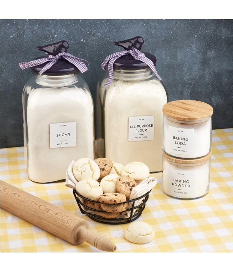 Kitchen 202 Minimalist Spice Jar Labels Preprinted Set - Bonus: Marker ...