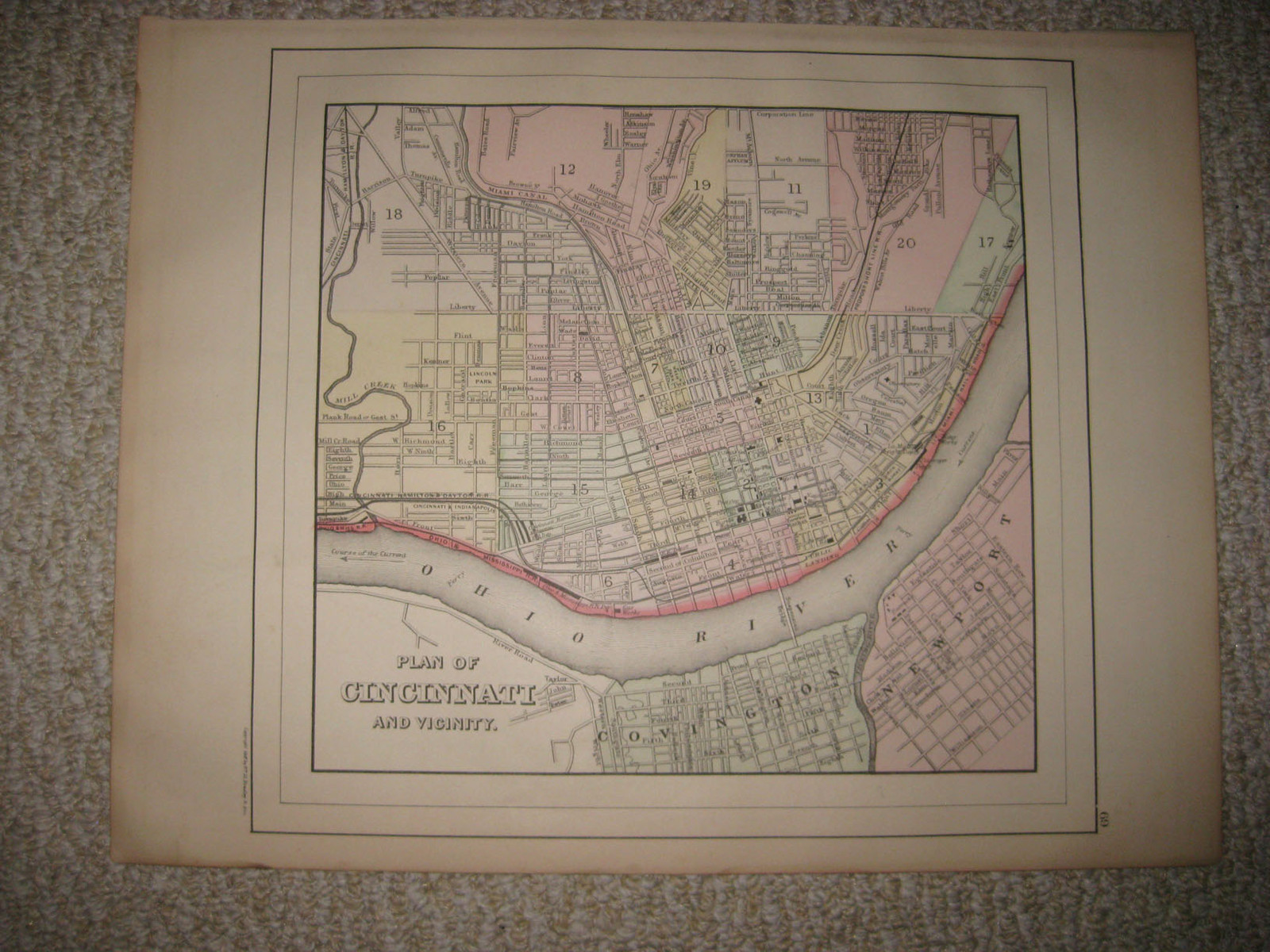 ANTIQUE 1887 CINCINNATI OHIO COVINGTON NEWPORT KENTUCKY MITCHELL ...