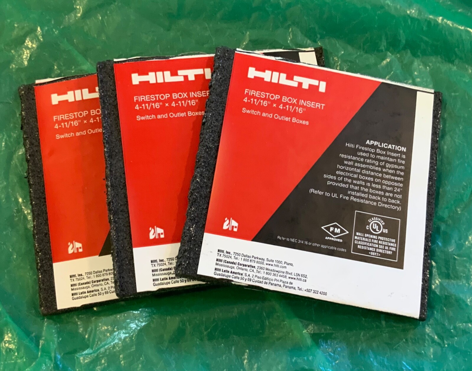 Lot of 3 Hilti 3417184 Firestop box insert 4-11/16" x 4-11/16" | eBay