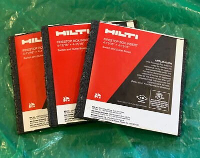 Lot of 3 Hilti 3417184 Firestop box insert 4-11/16" x 4-11/16" | eBay